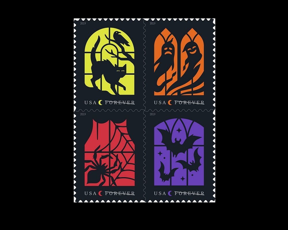 U.S. Postal Service Release Spooky Silhouette Halloween Forever Stamps
